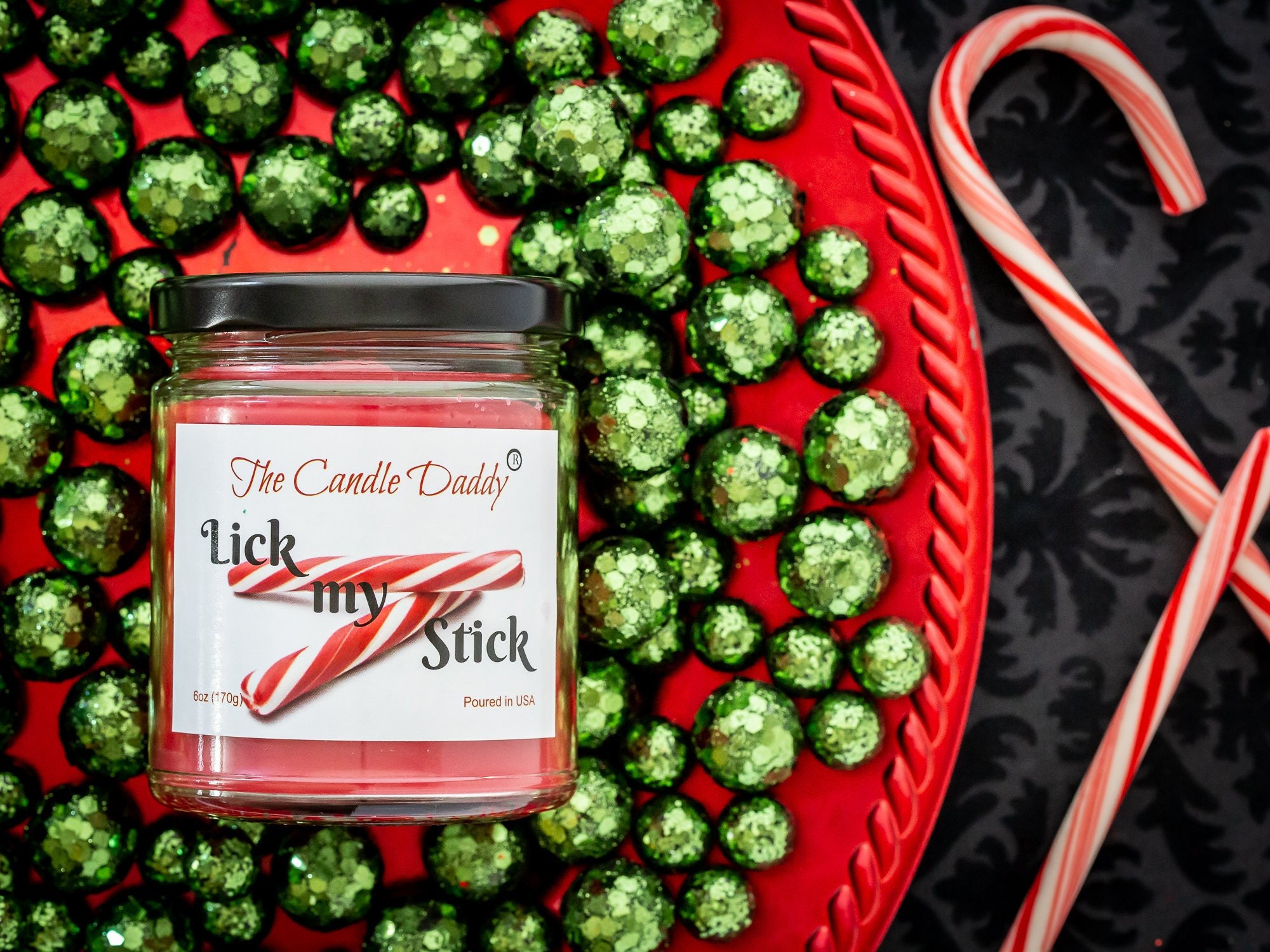 Lick My Stick Peppermint Holiday Candle Funny Candy Cane | Etsy