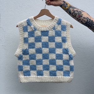 Meganfaithmakes Checkered Sweater Vest Knitting Pattern PDF (english ...