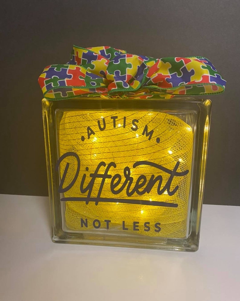Autism Awareness Themed Glass Glow Box - Etsy