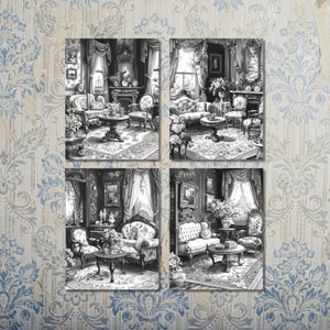 Victorian Decor Coloring Pages, Victorian House Coloring Sheets, Adult ...