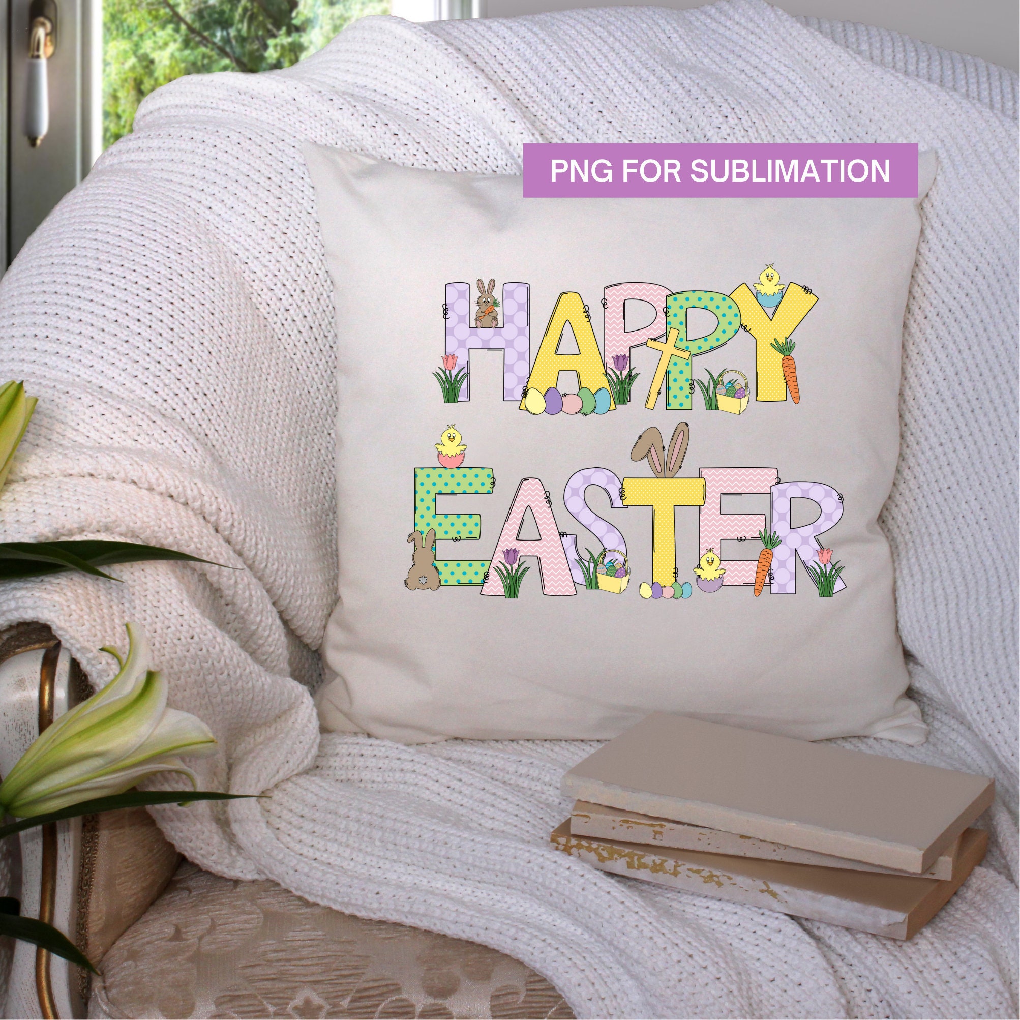 Happy Easter Sublimation Easter Clipart Sublimation Print | Etsy
