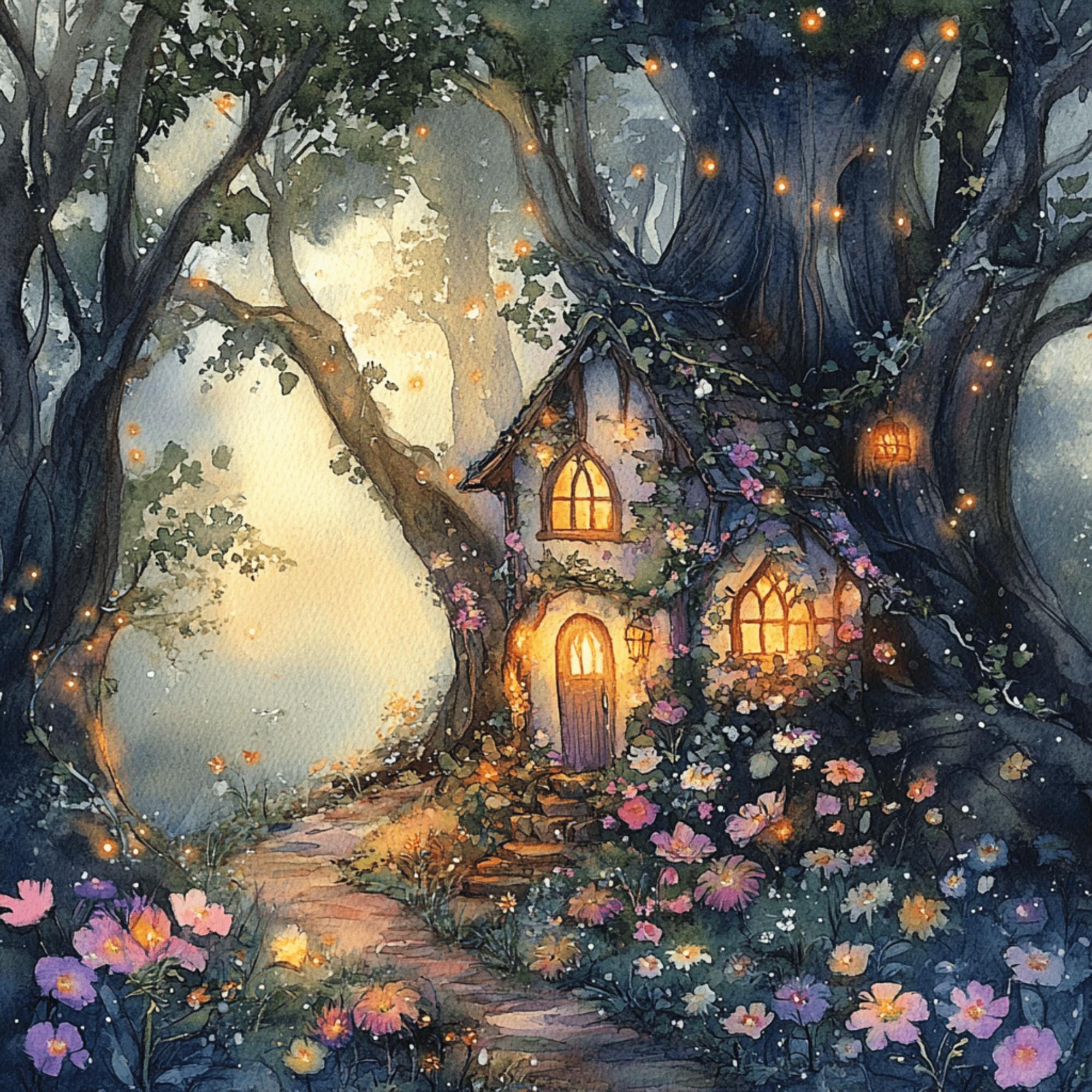 Enchanted Forest Cottage Coaster Bundle: Square Magnet Designs (PNG ...