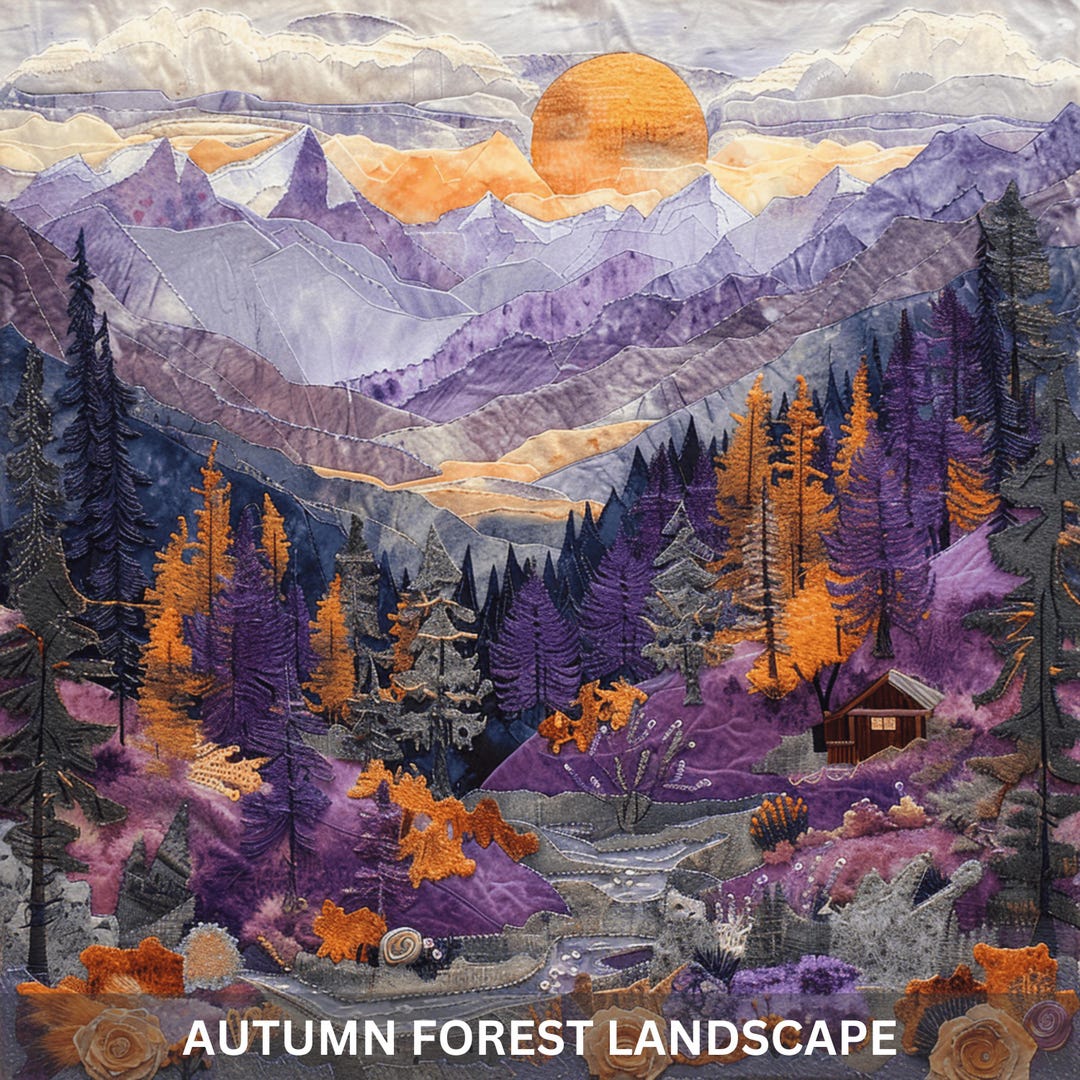 Autumn Forest Clipart Set, Stunning Mixed Media Wall Art for Seasonal ...