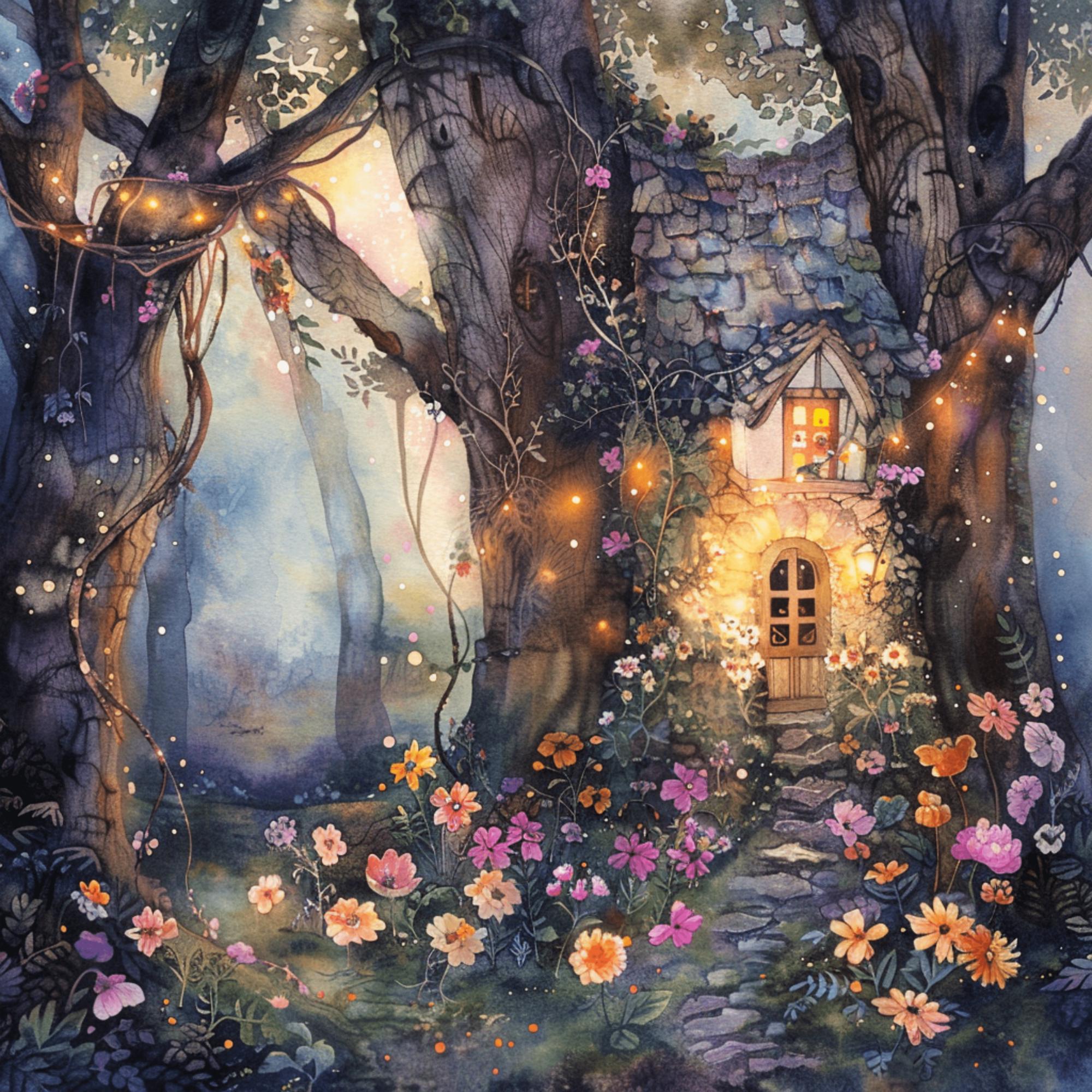Enchanted Forest Cottage Coaster Bundle: Square Magnet Designs (PNG ...
