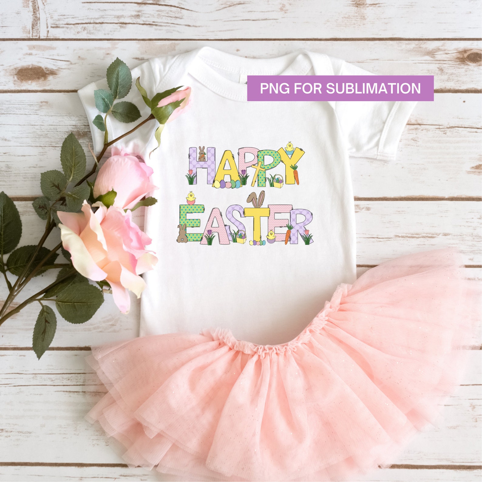 Happy Easter Sublimation Easter Clipart Sublimation Print | Etsy