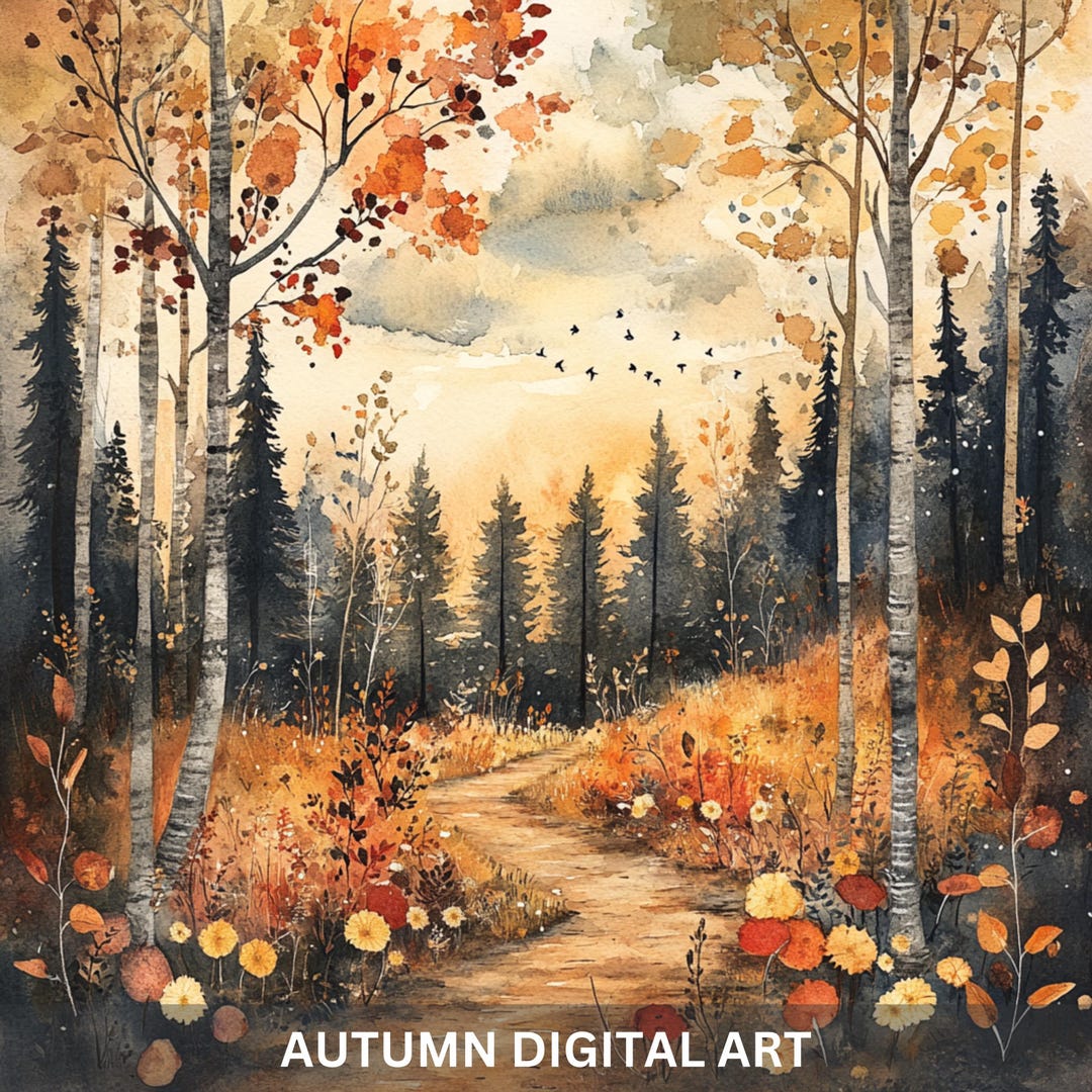 Fall PNG Designs, Autumn Landscape PNG, Seasonal Home Decor ...