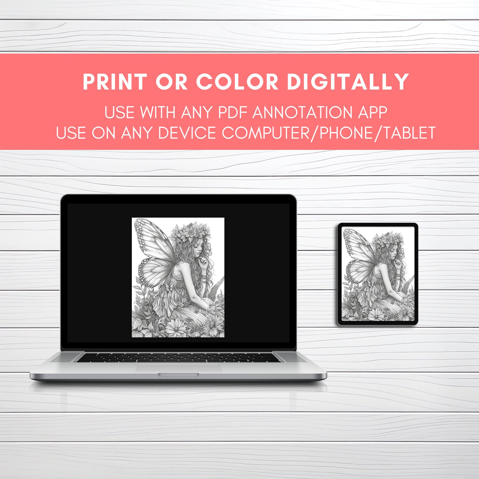 Enchanted Garden Fairy Coloring Pages, Fairy Garden Coloring Book ...