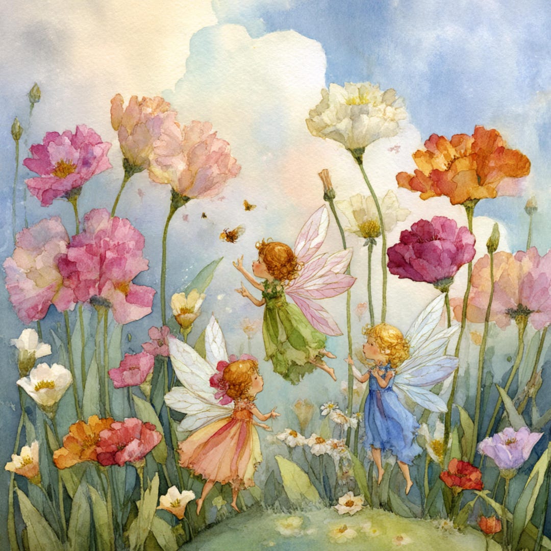 Fairy Clipart, Fairy Children Playing Clipart, Fairy Core Digital Paper ...