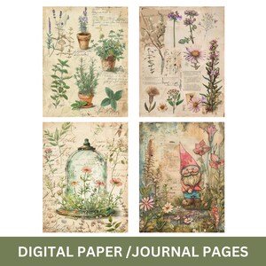 Secret Garden Junk Journal Pages, Vintage Gardening Journal Papers ...