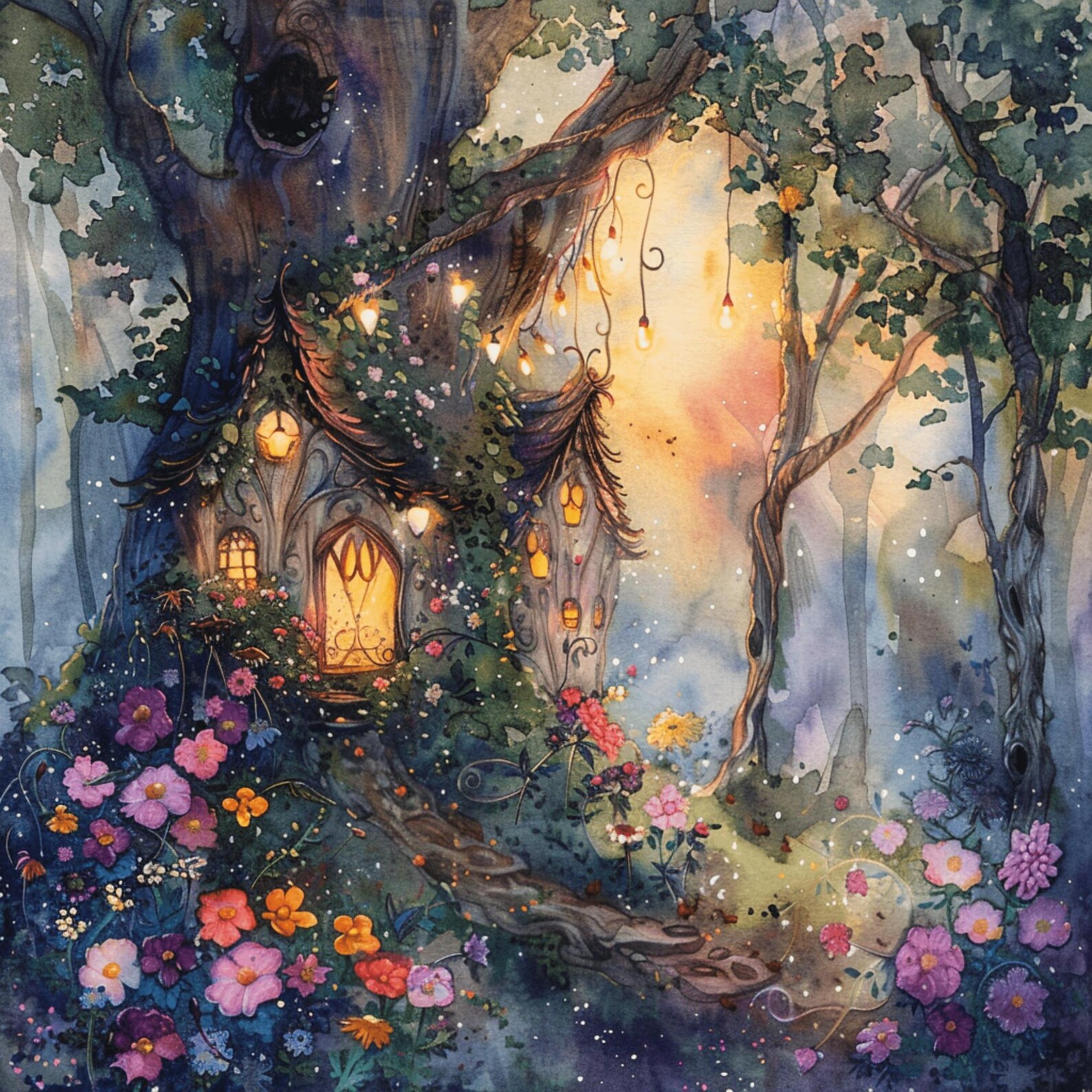 Enchanted Forest Cottage Coaster Bundle: Square Magnet Designs (PNG ...