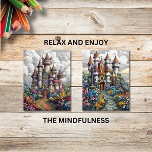 Fairy Castle Coloring Pages, Flowers Coloring Pages, Mindfulness ...