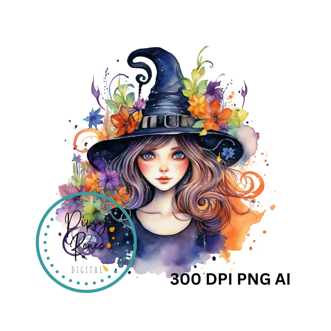 Autumn Witch Clipart Halloween Witch PNG Fall Home Decor - Etsy
