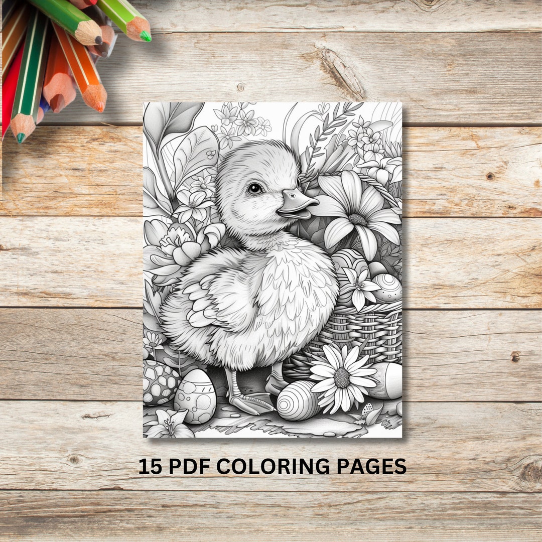 15 Easter Duck Coloring Pages, Easter Coloring Book, Coloring Pages for ...