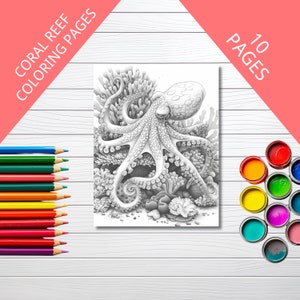 Coral Reef Coloring Pages, Great Barrier Reef Coloring Book, Coloring ...