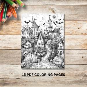 Halloween Coloring Pages, Whimsical Halloween Town Coloring Pages ...