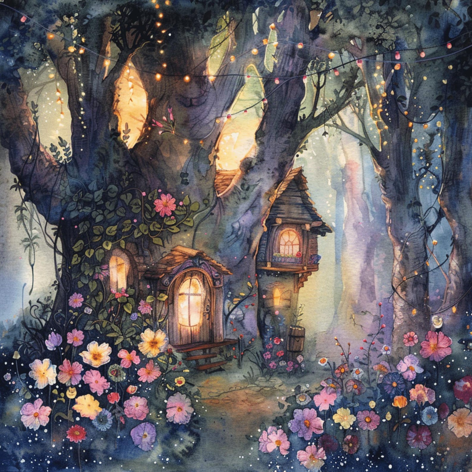 Enchanted Forest Cottage Coaster Bundle: Square Magnet Designs (PNG ...