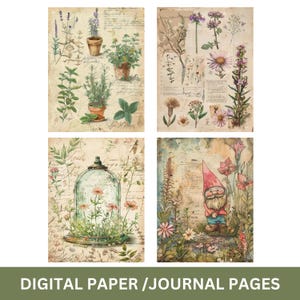Secret Garden Junk Journal Pages, Vintage Gardening Journal Papers ...