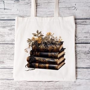 Black Victorian Books Clipart, Vintage Victorian Clipart, Gothic Book ...