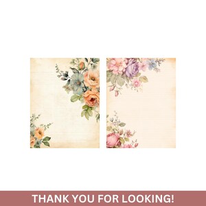 Vintage Floral Junk Journal Pages: Printable Ephemera (digital Download ...