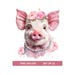 Floral Pig PNG: Watercolor Pearls Before Swine Clipart (digital ...