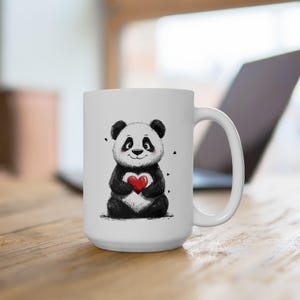 Panda Valentine Clipart, Panda PNG, Stationery Art, Printable, Print on ...
