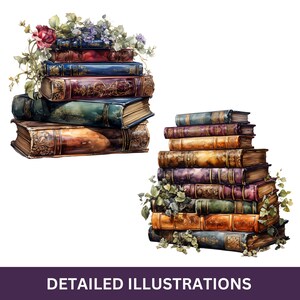 Victorian Books Clipart, Vintage Victorian Stickers, Librarian Clipart ...