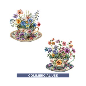 Floral Teacup Clipart Bundle, Tea Cup PNG, Mother’s Day Gift, Mother’s ...