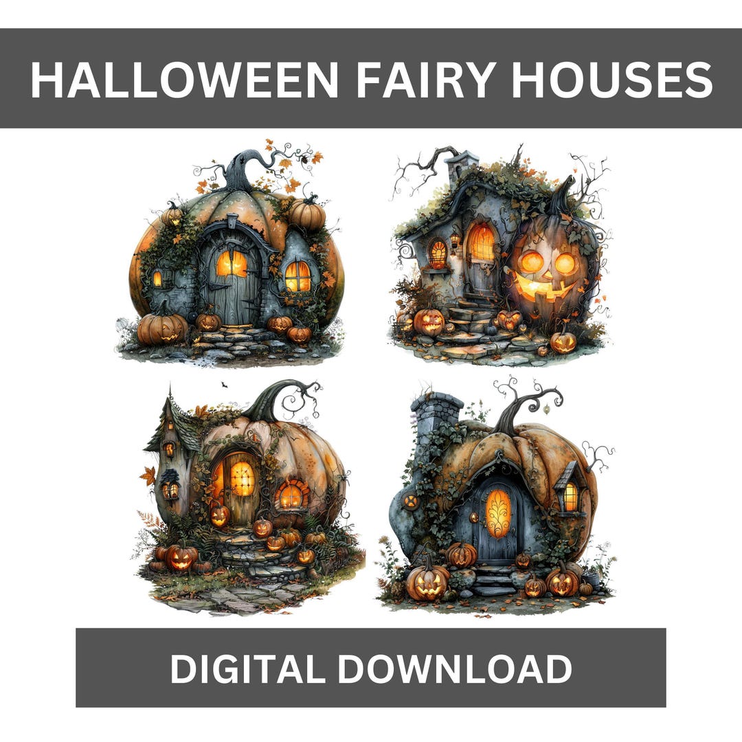 Halloween PNG, Halloween Fairy Pumpkin House Clipart, Spooky Fairy ...