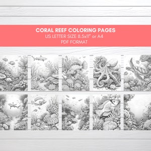 Coral Reef Coloring Pages, Great Barrier Reef Coloring Book, Coloring ...