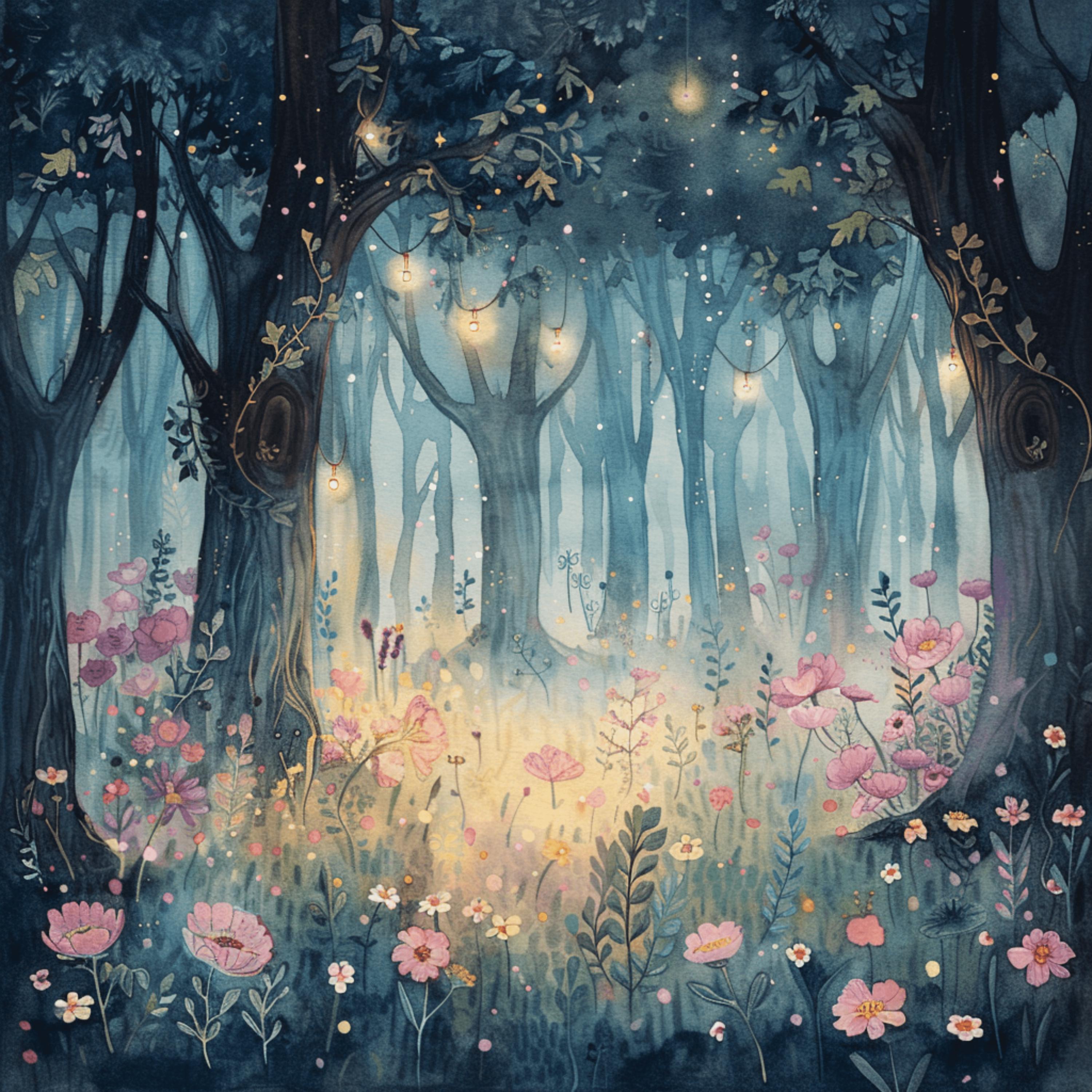 Misty Fairy Forest Clipart: Enchanted Woodland Art (PDF) - Etsy