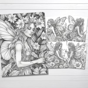Enchanted Garden Fairy Coloring Pages, Fairy Garden Coloring Book ...