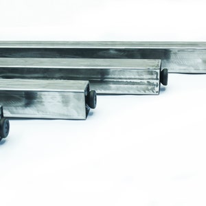 Metal Table Legs Straight, Square Tube, Mounting Flange, Bare Metal ...