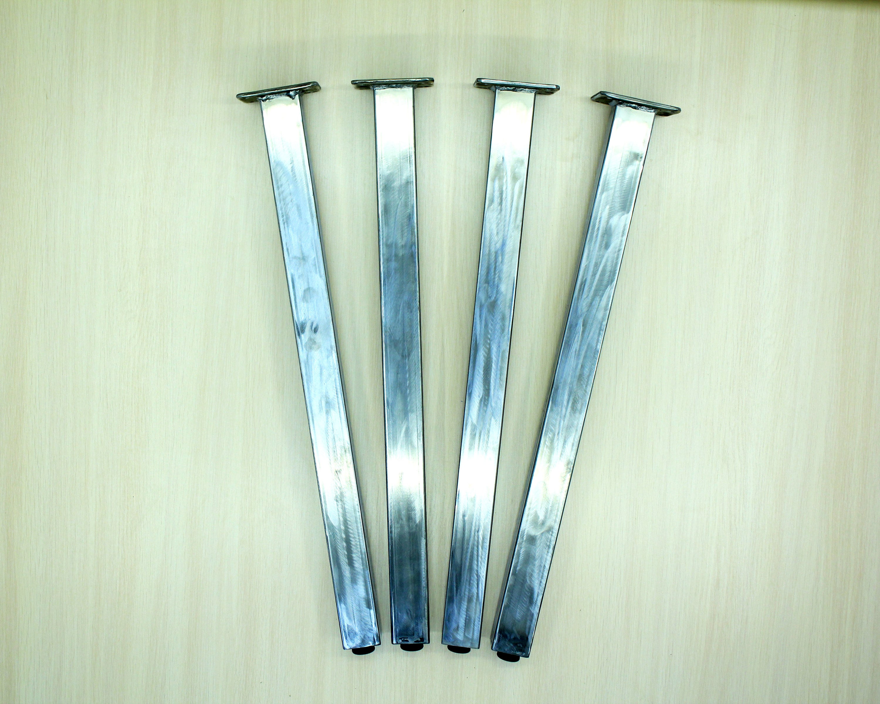 Dining Table Legs Straight, Square Tube, Mounting Flange, Bare Metal ...