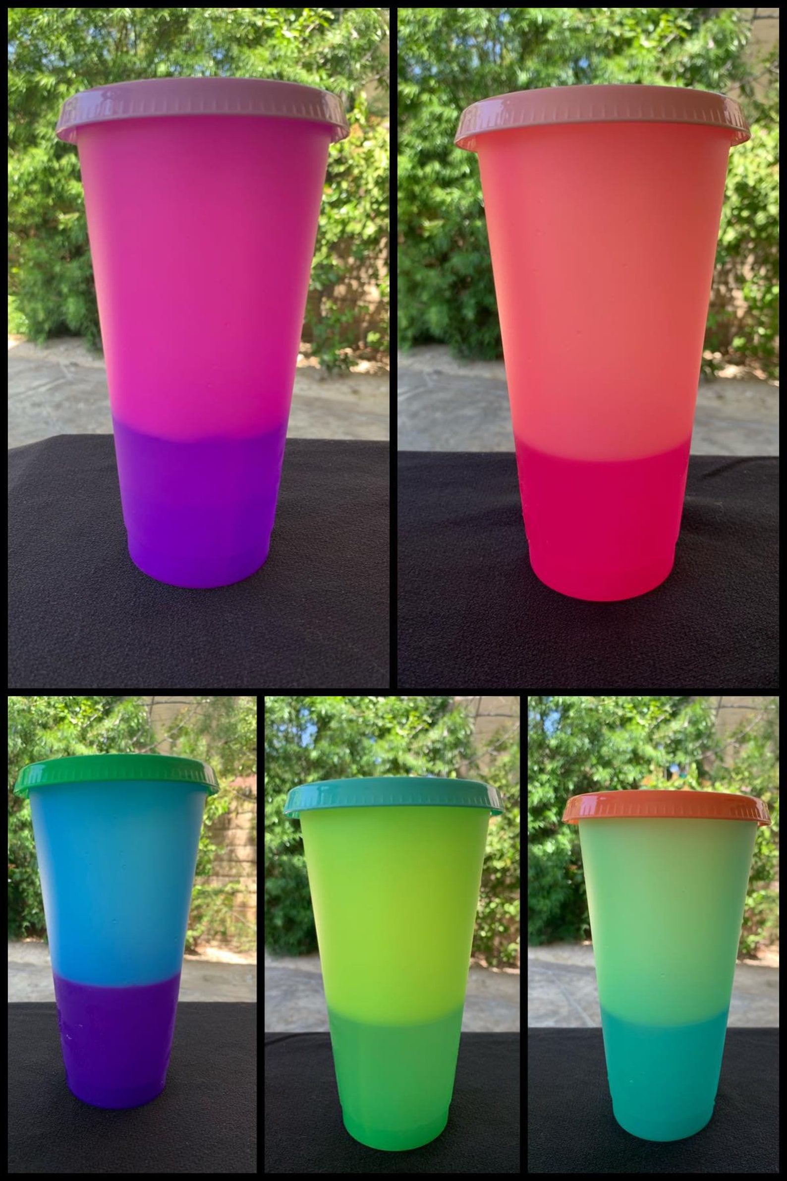 Color Changing Cups Set of 5 With Color Changing Straws - Etsy