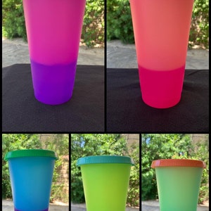 Color Changing Cups Set of 5 With Color Changing Straws - Etsy
