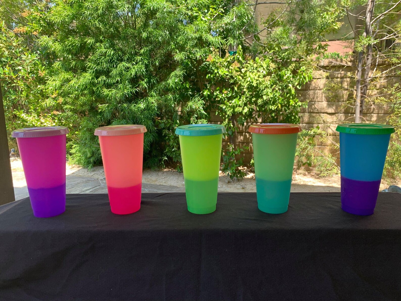 Color Changing Cups Set of 5 With Color Changing Straws - Etsy