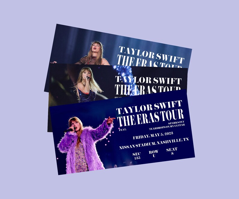 Taylor Swift The Eras Tour Ticket Keepsake Personalized To Etsy