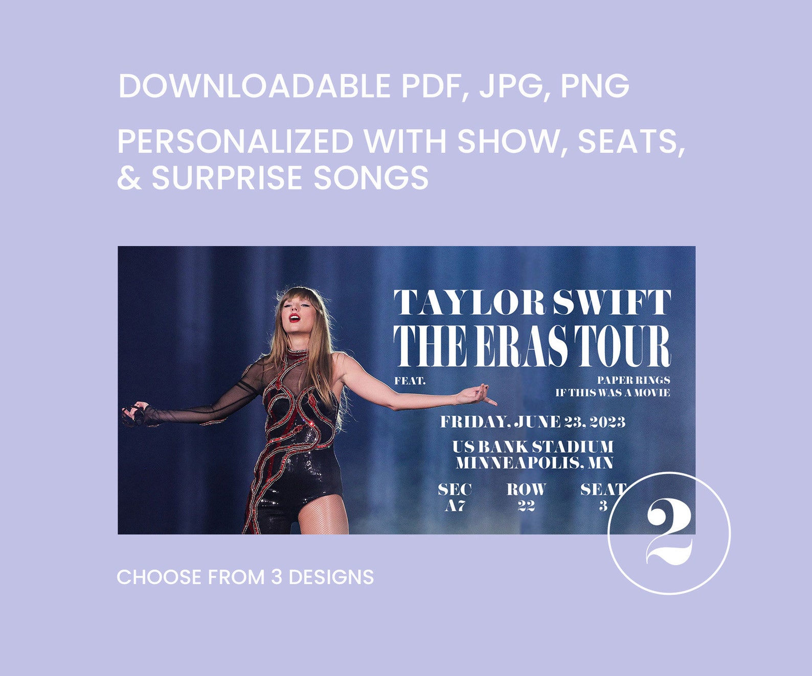 Taylor Swift the Eras Tour Ticket Keepsake Personalized to Specific ...