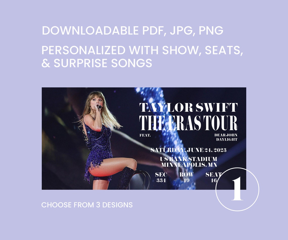 Taylor Swift the Eras Tour Ticket Keepsake Personalized to Specific ...