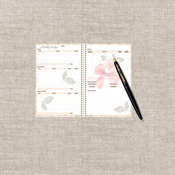 Goodnotes 5 Victorian Double Page Gold Binder Monthly Budget - Etsy