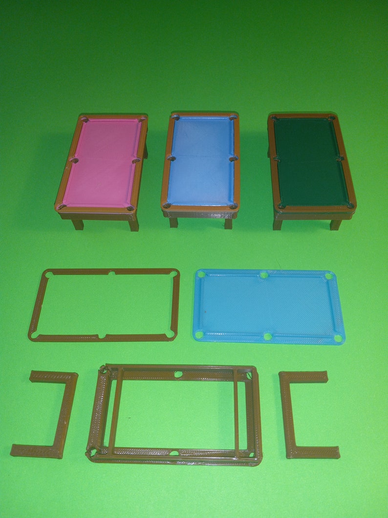 STL Files (files Only No Hardware) for 3D Printing Miniature Pool Table ...