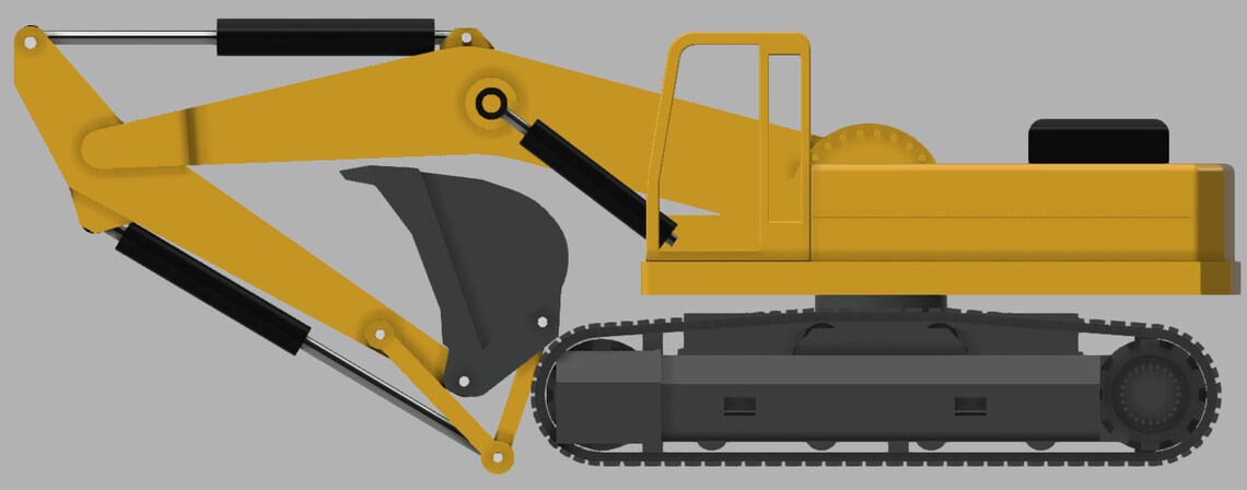 STL Files to 3D Print a Front Load Excavator Model - Etsy