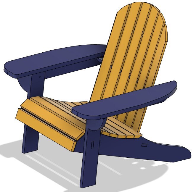 STL Files to 3D Print a Model of an Adirondack Chair. - Etsy