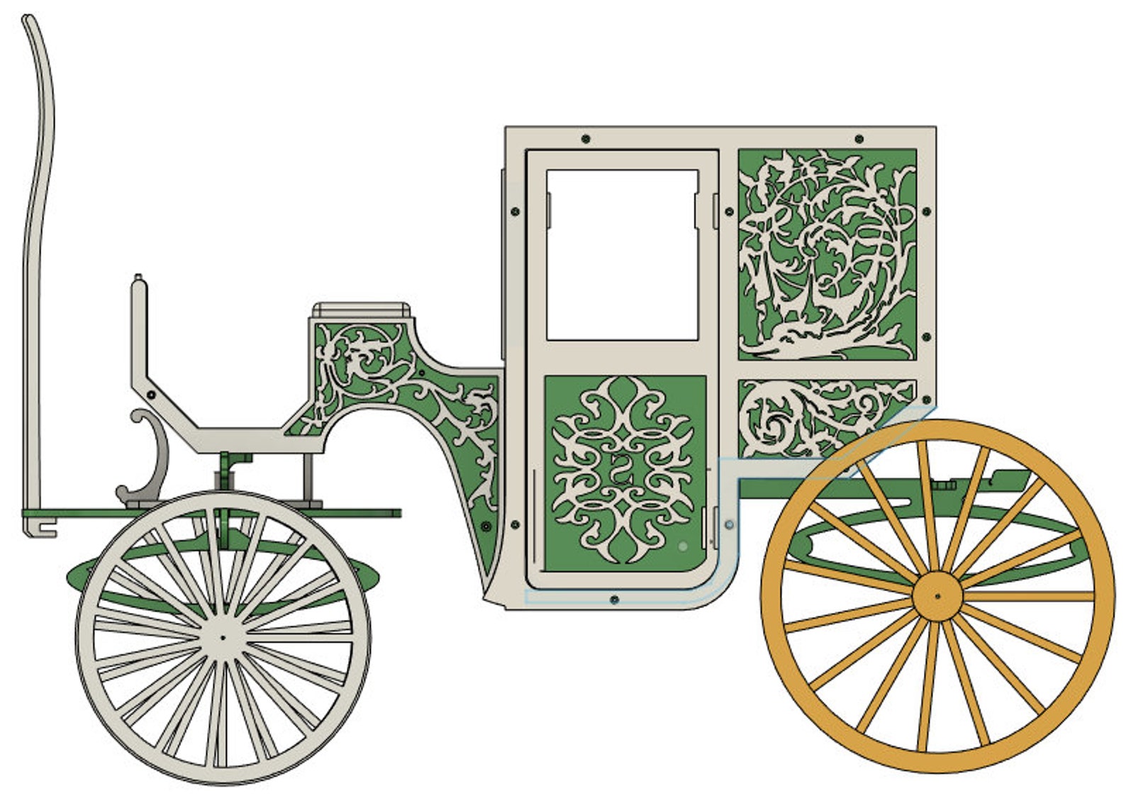 STL Files to 3D Print This Brougham Carriage - Etsy