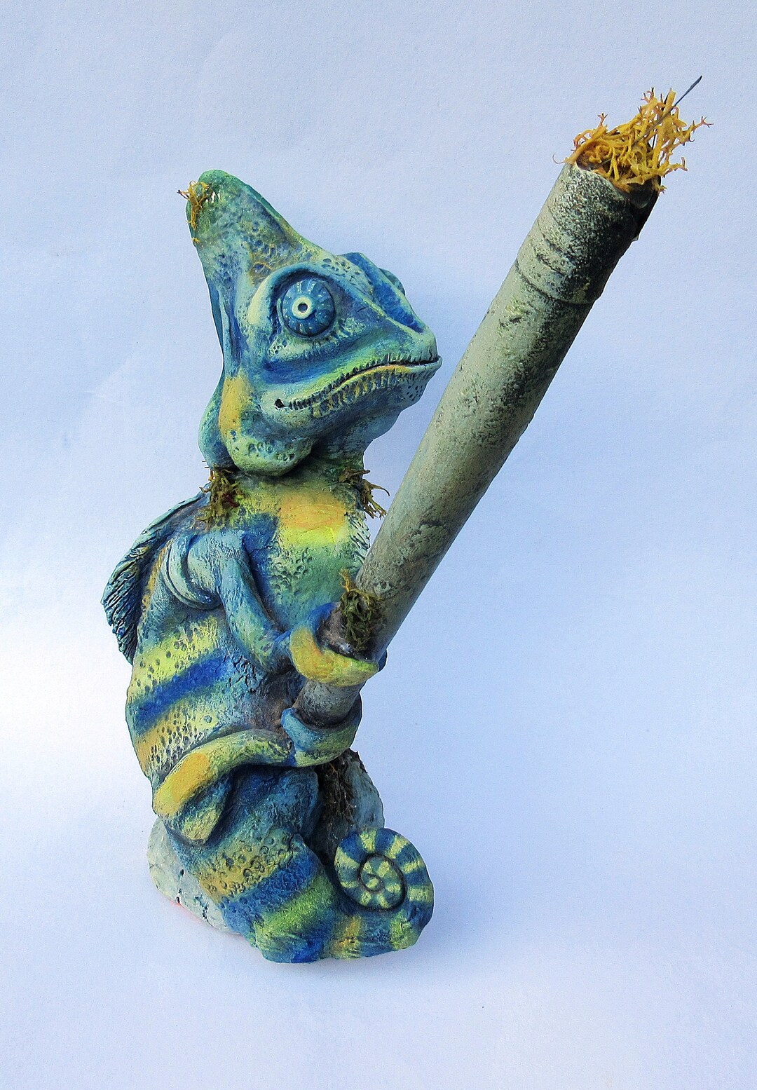 Ceramic Chameleon Whimsical Reptile Sculpture Unique Home Decor - Etsy