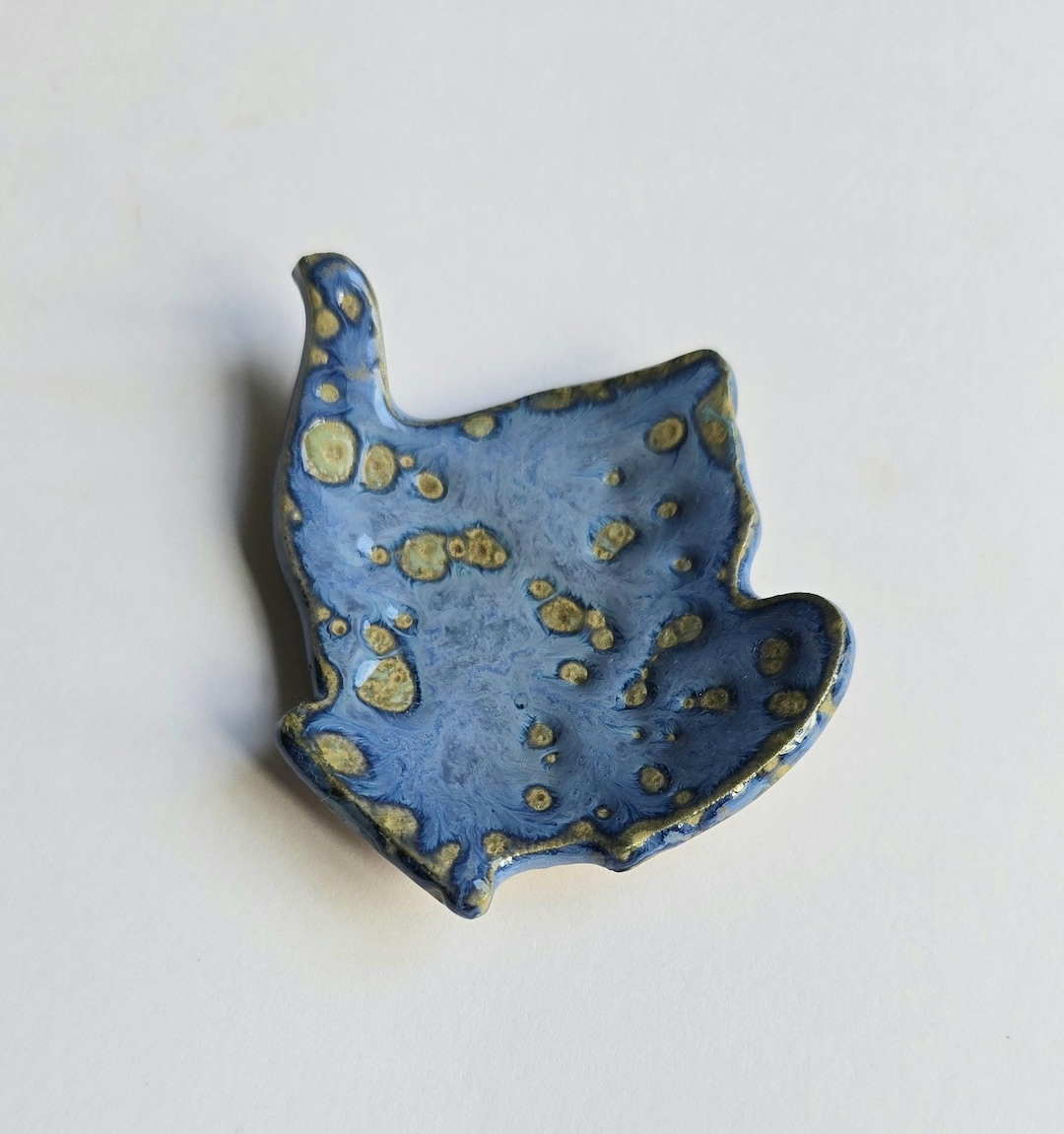 Small Blue Green Splatter Pattern Ceramic Clay Teapot Spoon Rest: Boho ...