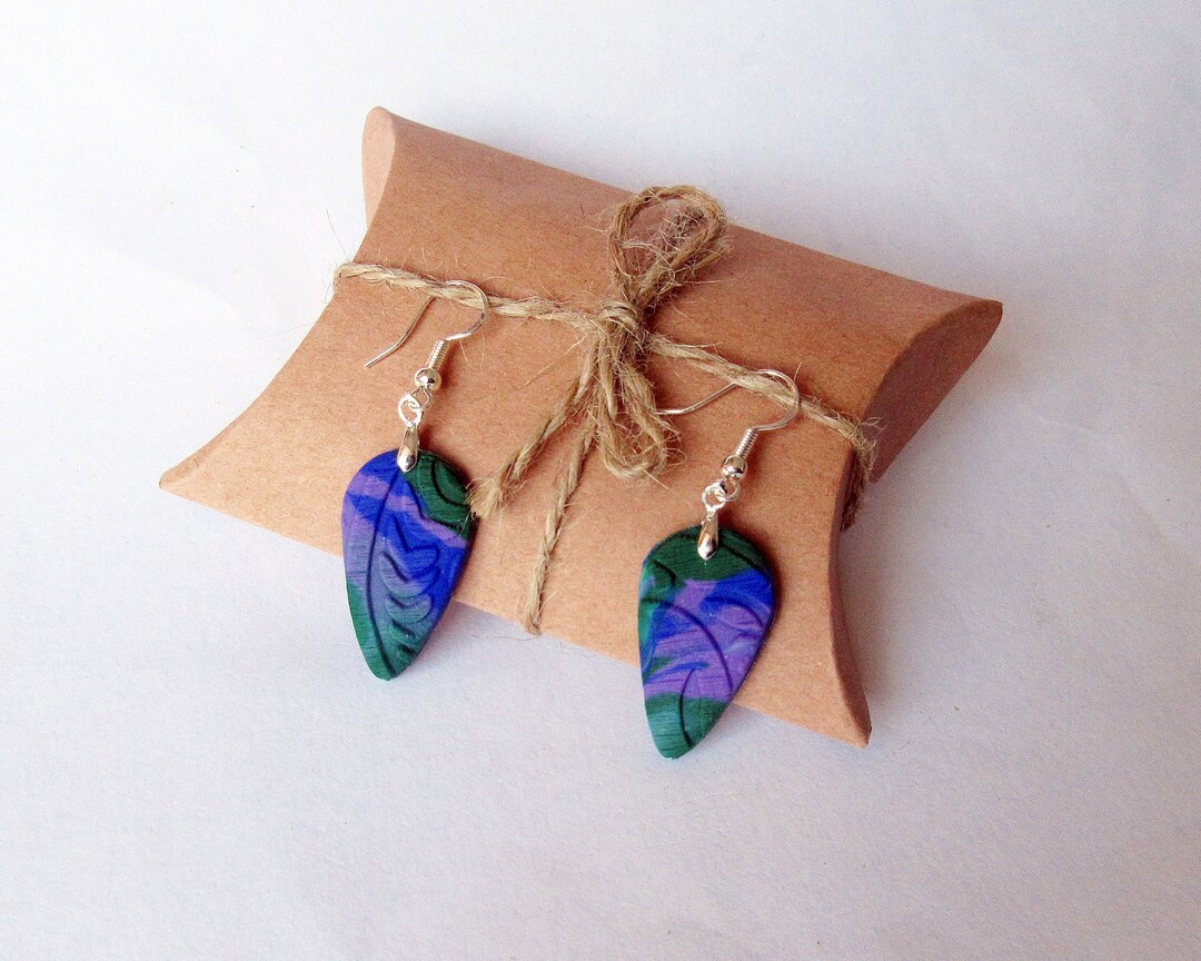 Polymer Clay Splatter 6textured Teardrop Dangle Earrings - Boho ...