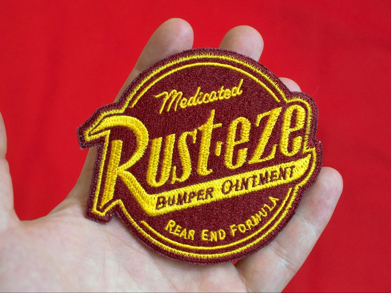 Rust-eze Logo From Disney & Pixar Cars Movie Fully Embroidered Sew-on ...