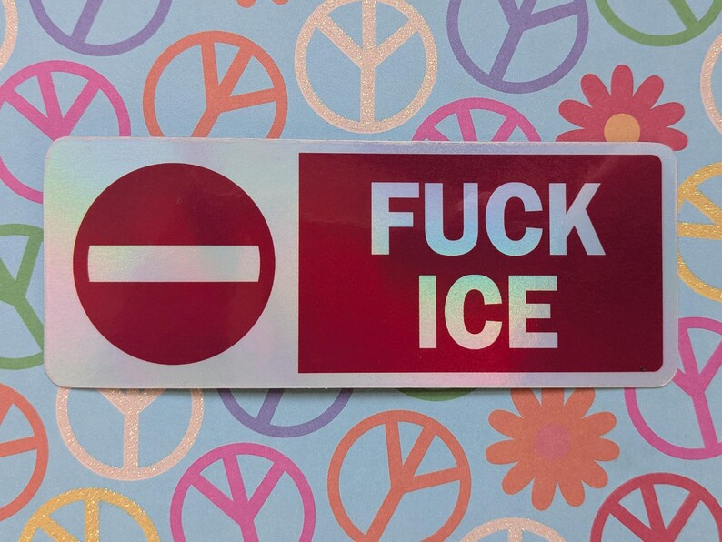 Funny ANTI ICE Warning Stickers - Warning Sticker Against Federal ...