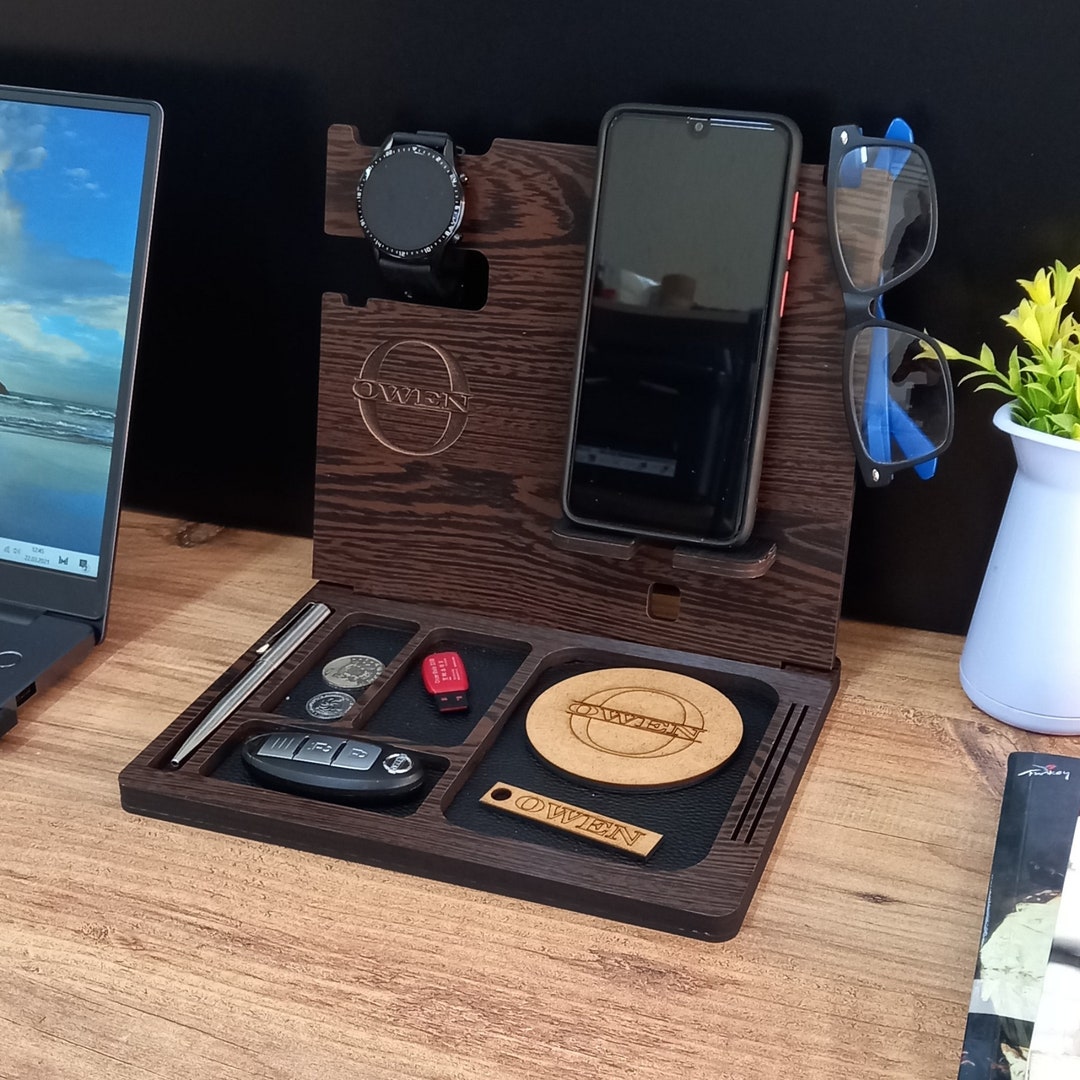 Personalized Wooden Organizertech Giftsgift for - Etsy